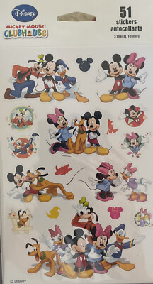 Disney Mickey Mouse Clubhouse Sticker Set 3 Sheets 51 Stickers New | eBay