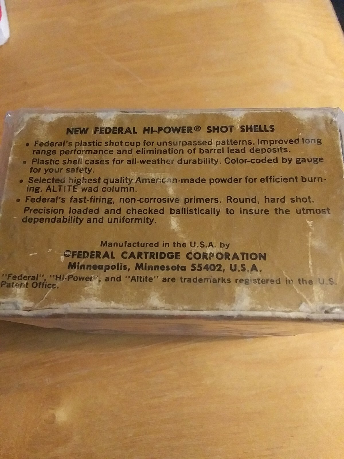 Federal Hi-Power. 12 Ga. 4 Shot, Empty Shotshell Box, Good Condition | eBay