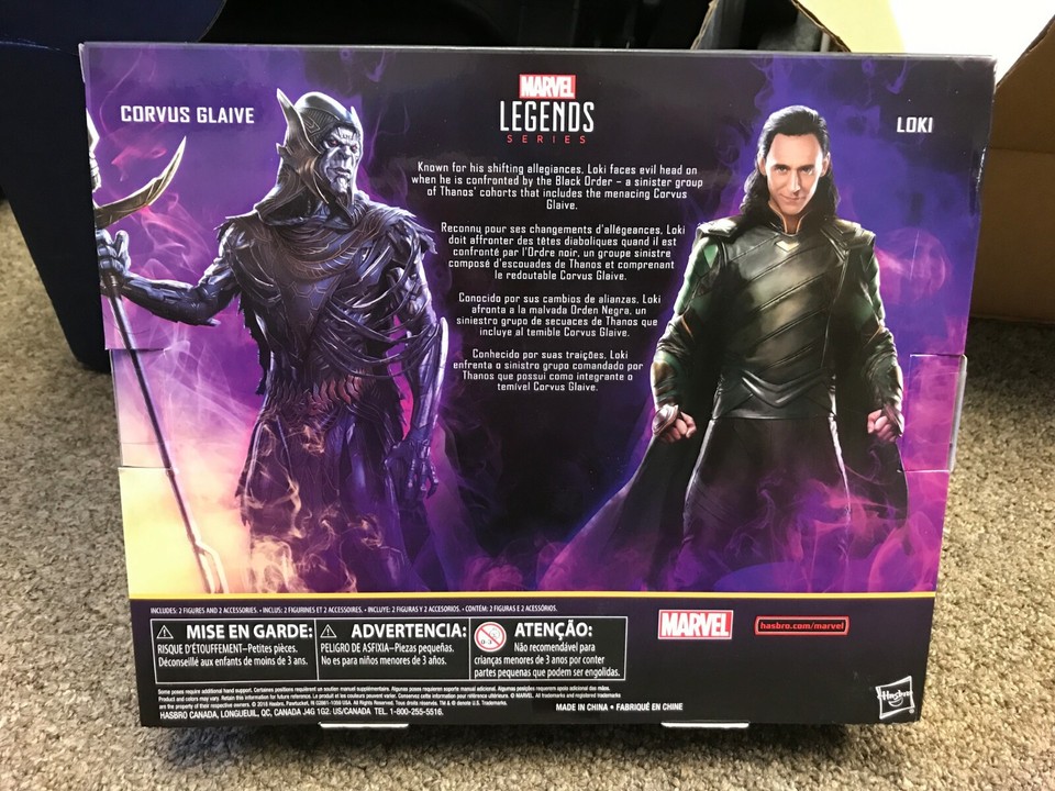 Marvel Legends 6" MCU Corvus Glaive + Loki Avengers Infinity War Black ...