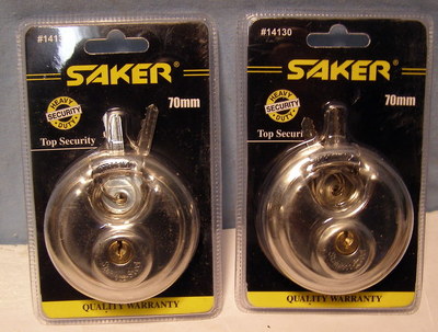 ** Pair - High Security - ROUND - 2 3/4 inch - SAKER LOCKS -- UNUSED ...