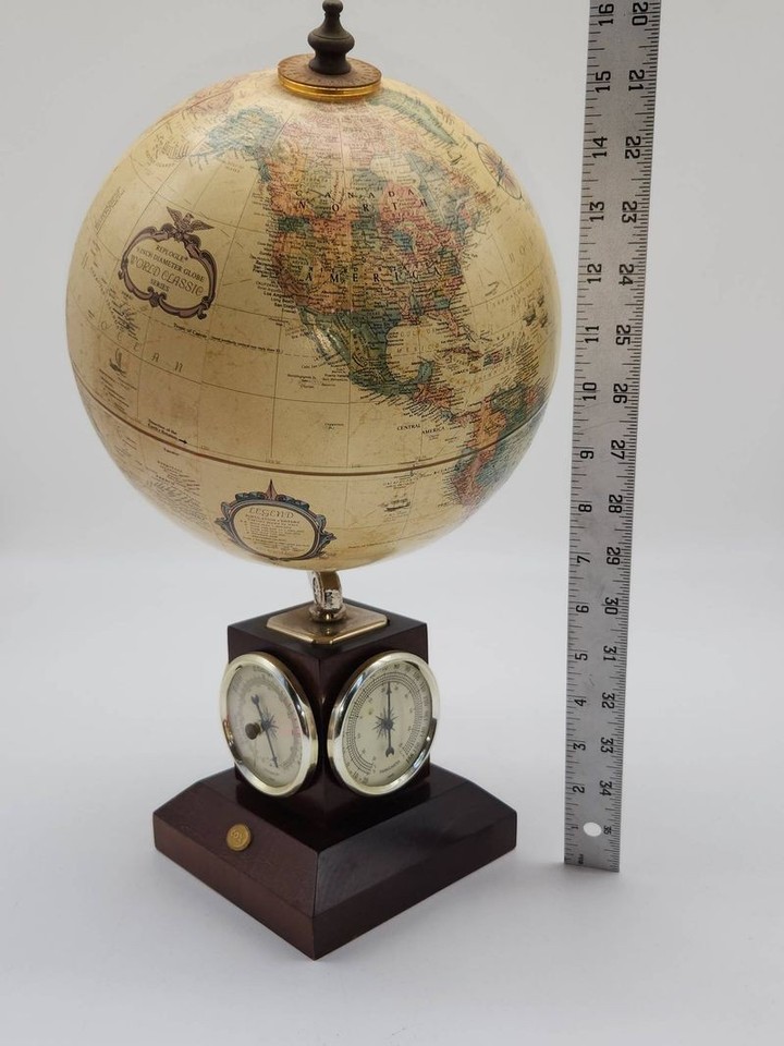 Vintage Replogle Globe Weather Thermometer Barometer Hygrometer 15 ...