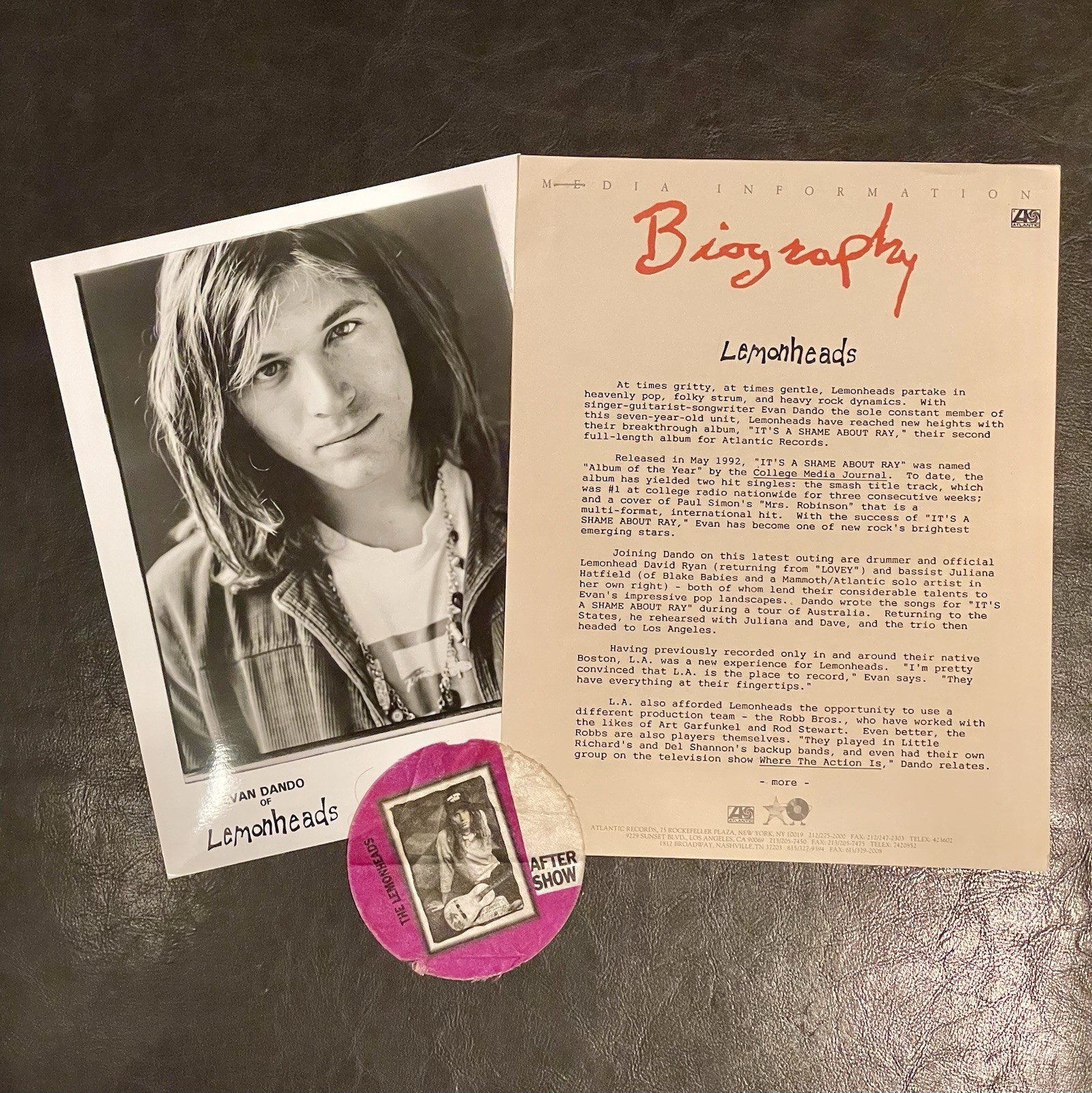 Evan Dando Lemonheads Press Photo Kit And Used Backstage Pass | eBay UK