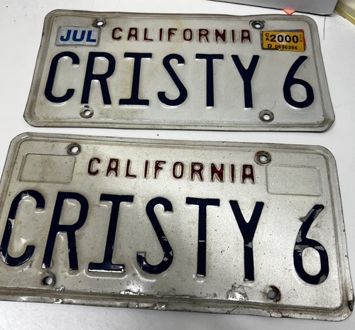 2000 California License Plate Pair - CRISTY 6 | eBay