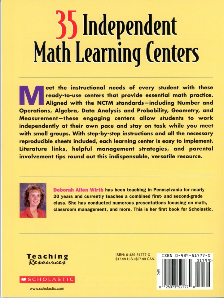35 Independent Math Learning Centers by Deborah Allen Wirth | eBay