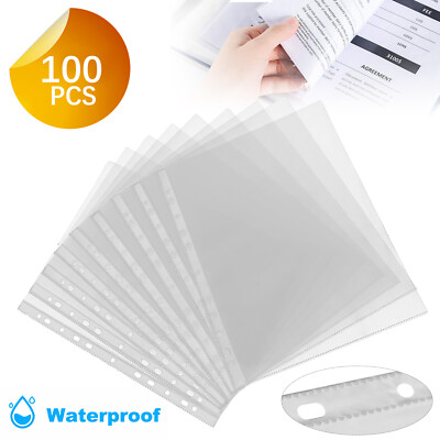 100Pcs 8.5" x 11" Clear Sheet Protectors Clear Page Protector for 3 ...