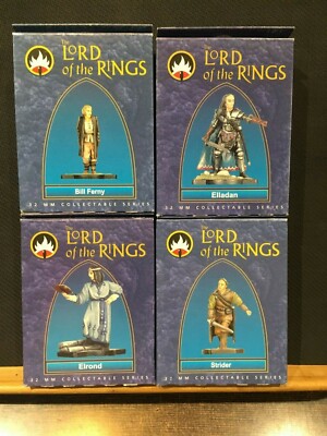 LOTR MITHRIL Miniatures Elrond + Strider + Elladan + Bill Ferny 32mm | eBay