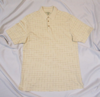 Tommy Bahama Men's Silk & Cotton Blend Check Pattern Polo Shirt Size L ...