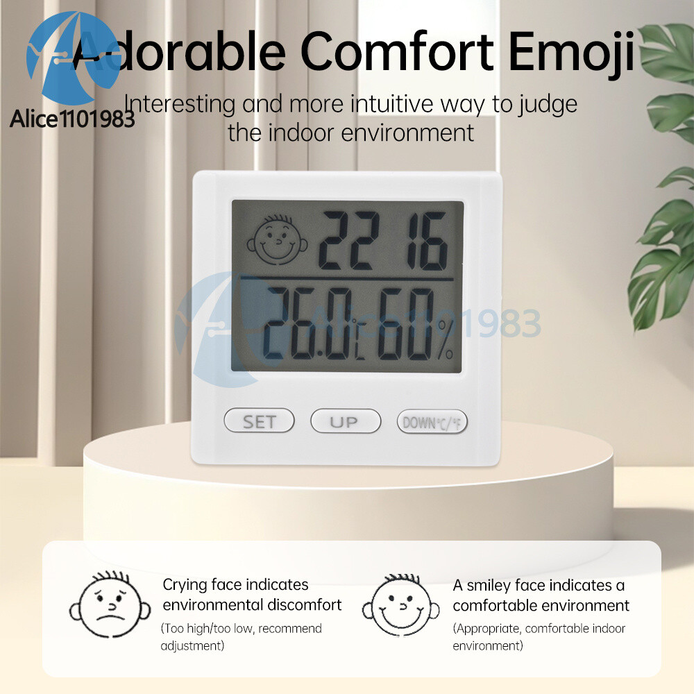 Digital LCD Room Thermometer Hygrometer Humidity Meter Indoor ...