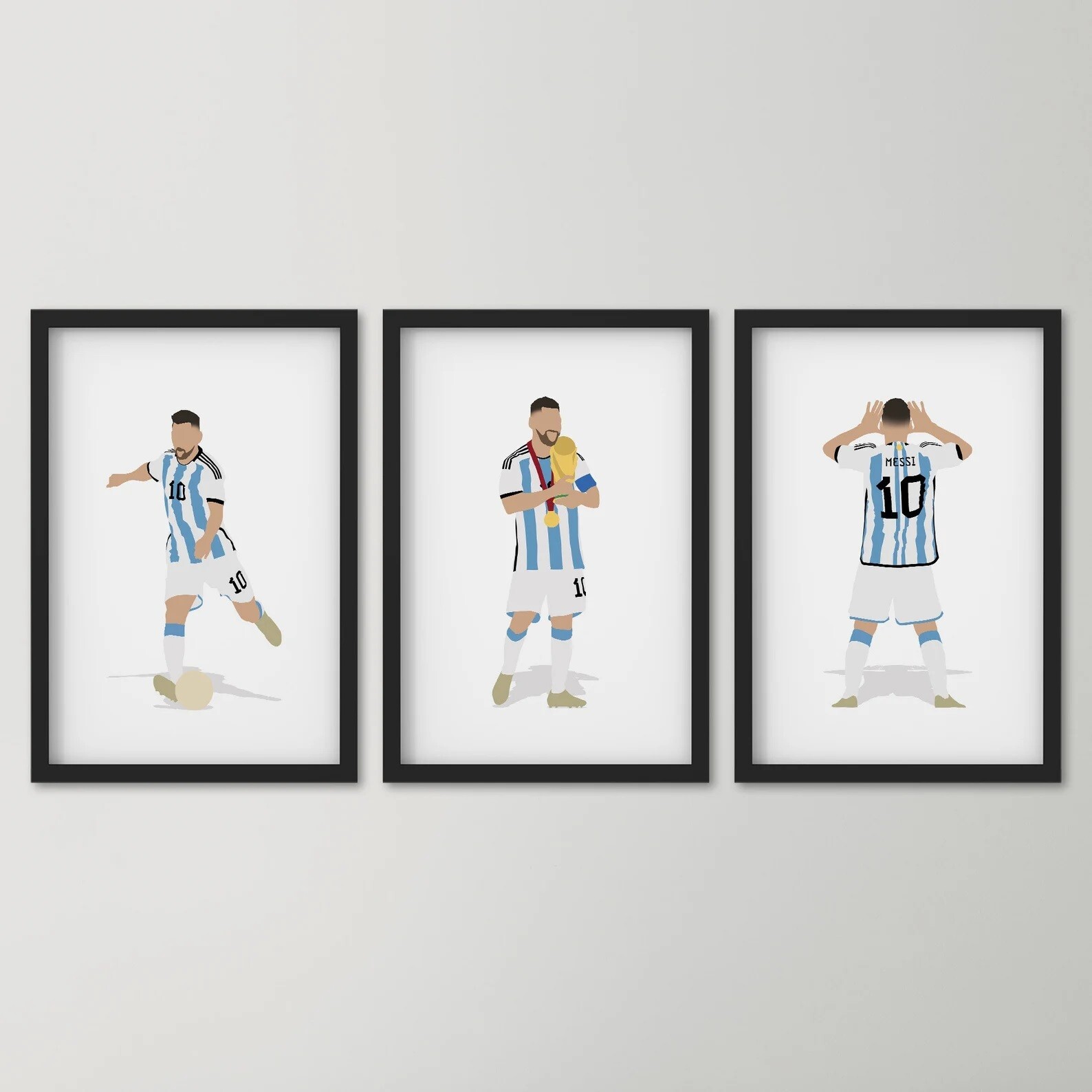 Set of 3 MESSI/10 - GOAT - FIFA World Cup/Argentina/Soccer - Digital ...