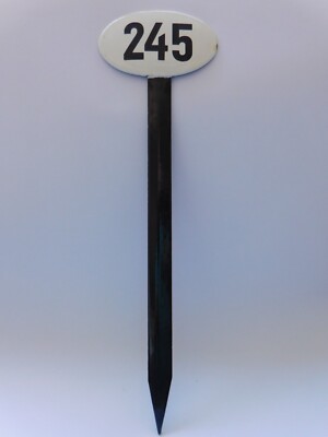 Vintage Sweden Enamel Porcelain Garden / Yard House Number 245 Sign on ...