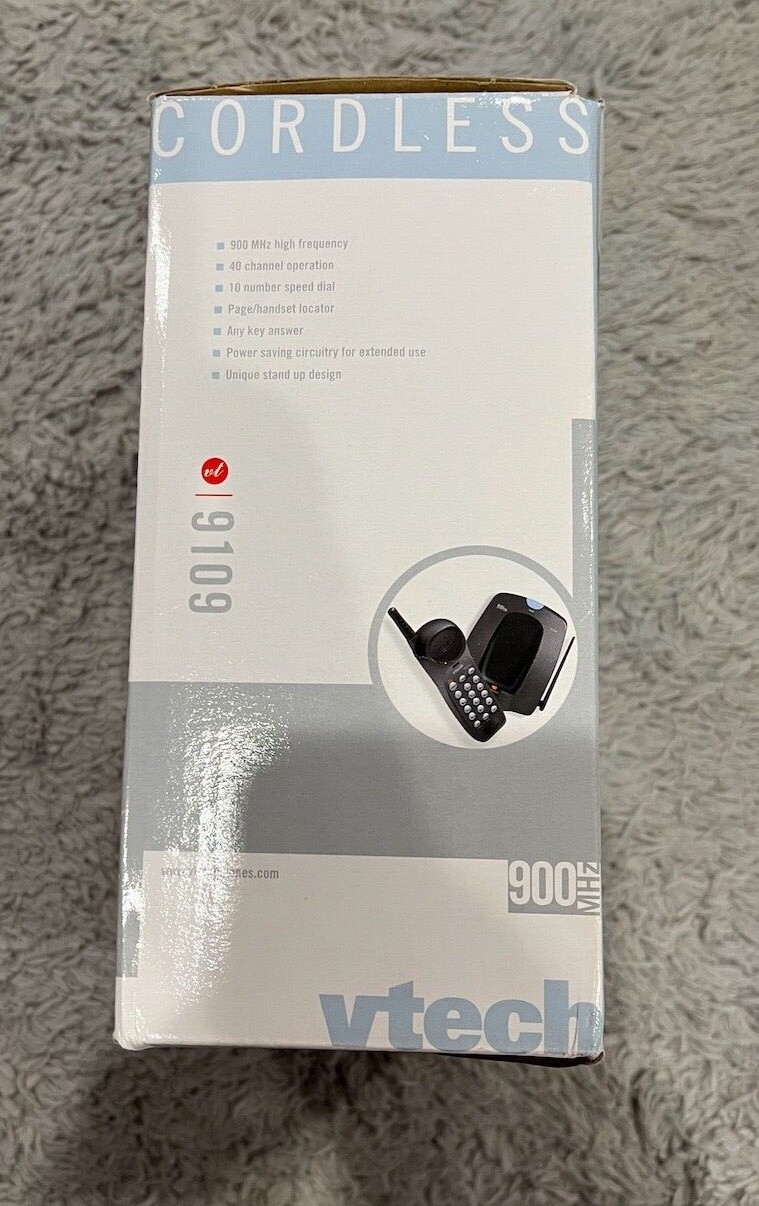 NEW IN BOX Vtech VT 9109 Vintage Cordless Black Phone 900 MHz RARE | eBay