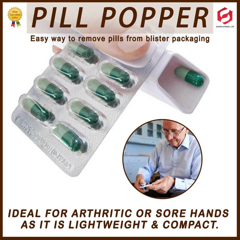 Pill Remover Blister Pack Popper Arthritis Sore Hand Tablet Dispenser ...