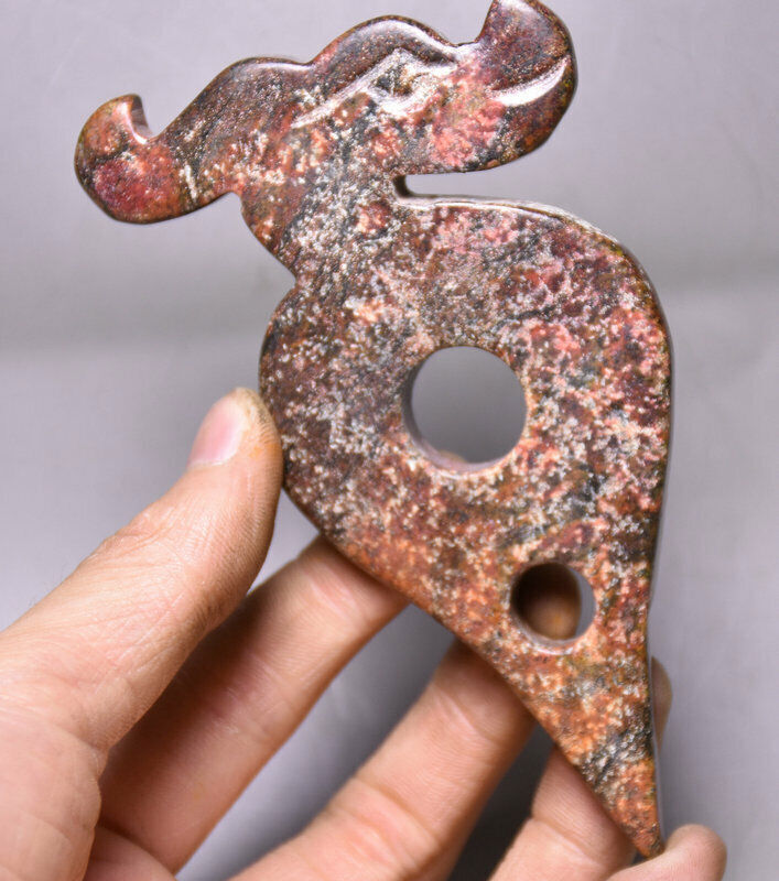 12CM China HongShan Culture Old Jade Carving Yu Pig Dragon Beast ...