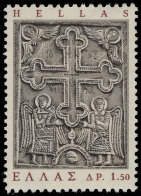 GREECE 868 - Popular Art "Bas Relief Cross and Angels" (pc27747) | eBay