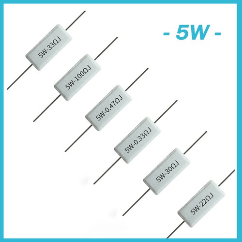 5 Watt Axial Ceramic Cement Power Resistor 5W 0.1 ohm -100K ohm - ALL ...