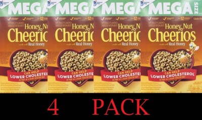 4x HONEY NUT CHEERIOS MEGA SIZE Gluten Free Whole Grain Oats Cereal 29. ...