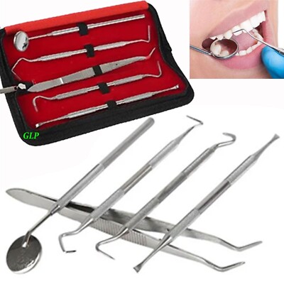 Dental Instruments Tools Scaler 5pc Oral Hygeine Deep Cleaning Set Kit ...