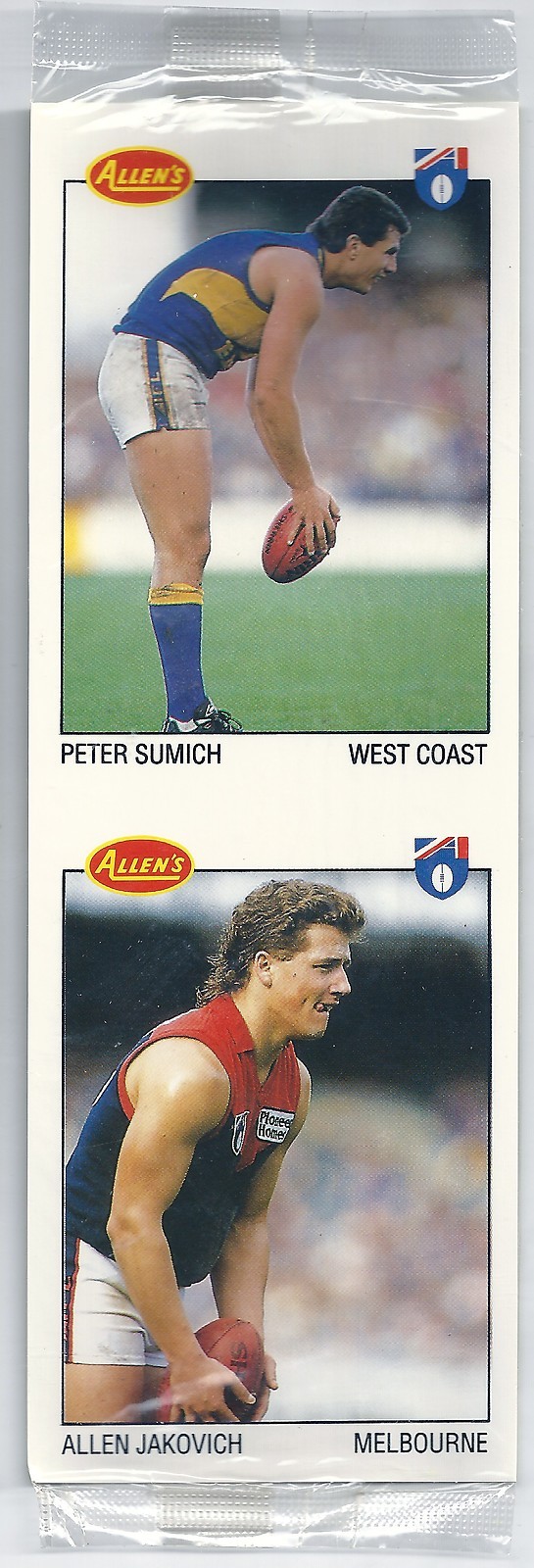 1994 Allen's Double Card Peter SUMICH (WCE) Allen JAKOVICH (Melb ...