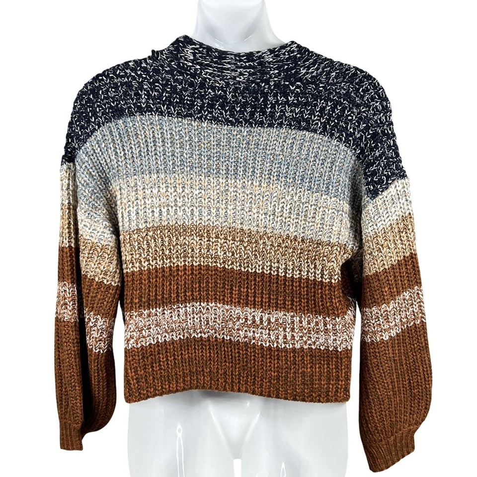 So Me NWT Womens M Oversized Bishop Sleeves Cropped Cardigan Ombre ...