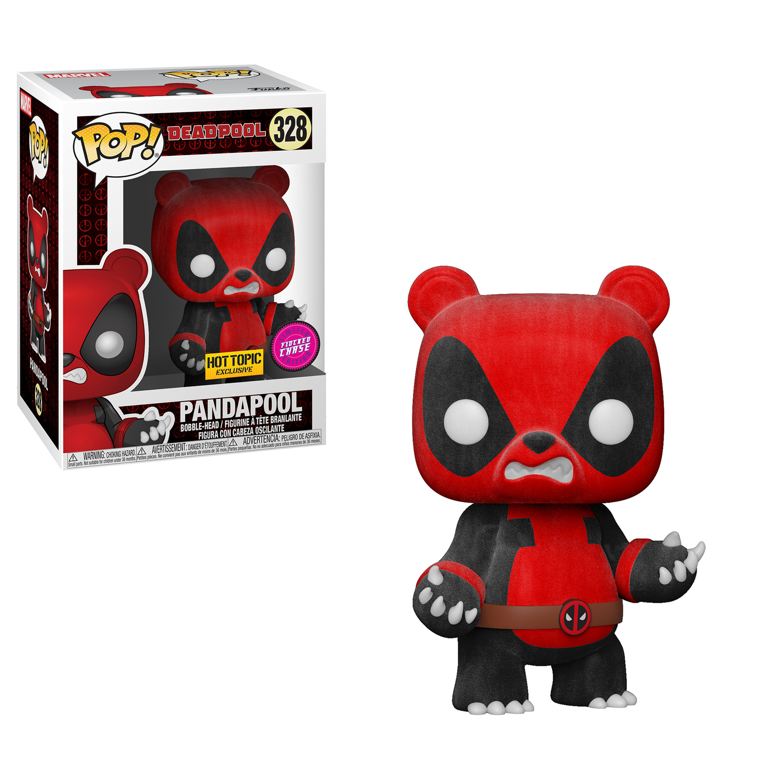 Funko Pop! Vinyl: Marvel - Pandapool (Flocked) (Chase) - Hot Topic (HT ...