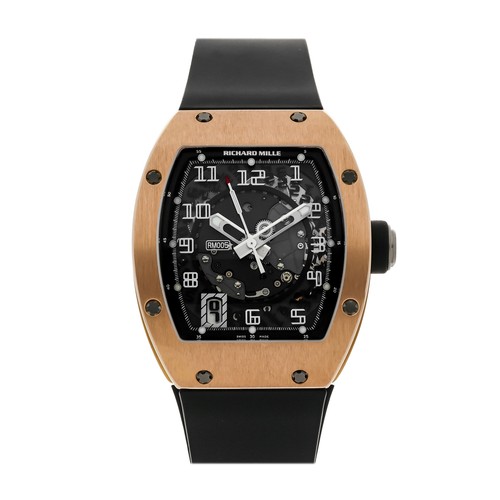 Richard Mille RM005 Auto Rose Gold Skeleton Dial Strap Watch RM005 AE ...