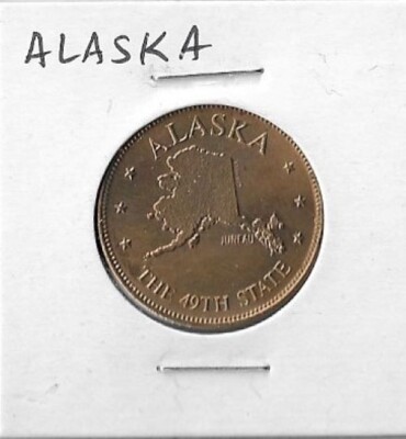 ALASKA THE GREAT LAND STATE STATES OF THE UNION 1" BRONZE TOKEN | eBay