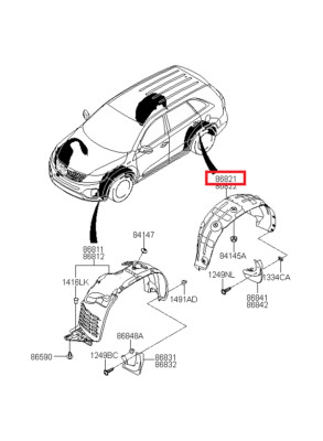 Genuine/OEM 868302P700 GUARD-REAR WHEEL,LH for Kia Sorento R 09 | eBay
