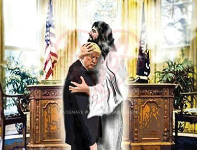 JESUS CHRIST PHOTO PRAYING WITH PRESIDENT DONALD TRUMP MAGA 8.5X11 ...