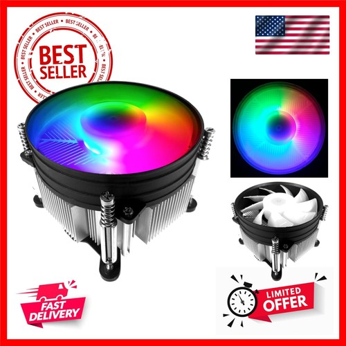 95W RGB LED CPU Cooler Aluminum Heatsink Copper Core Base 4-Pin PWM ...