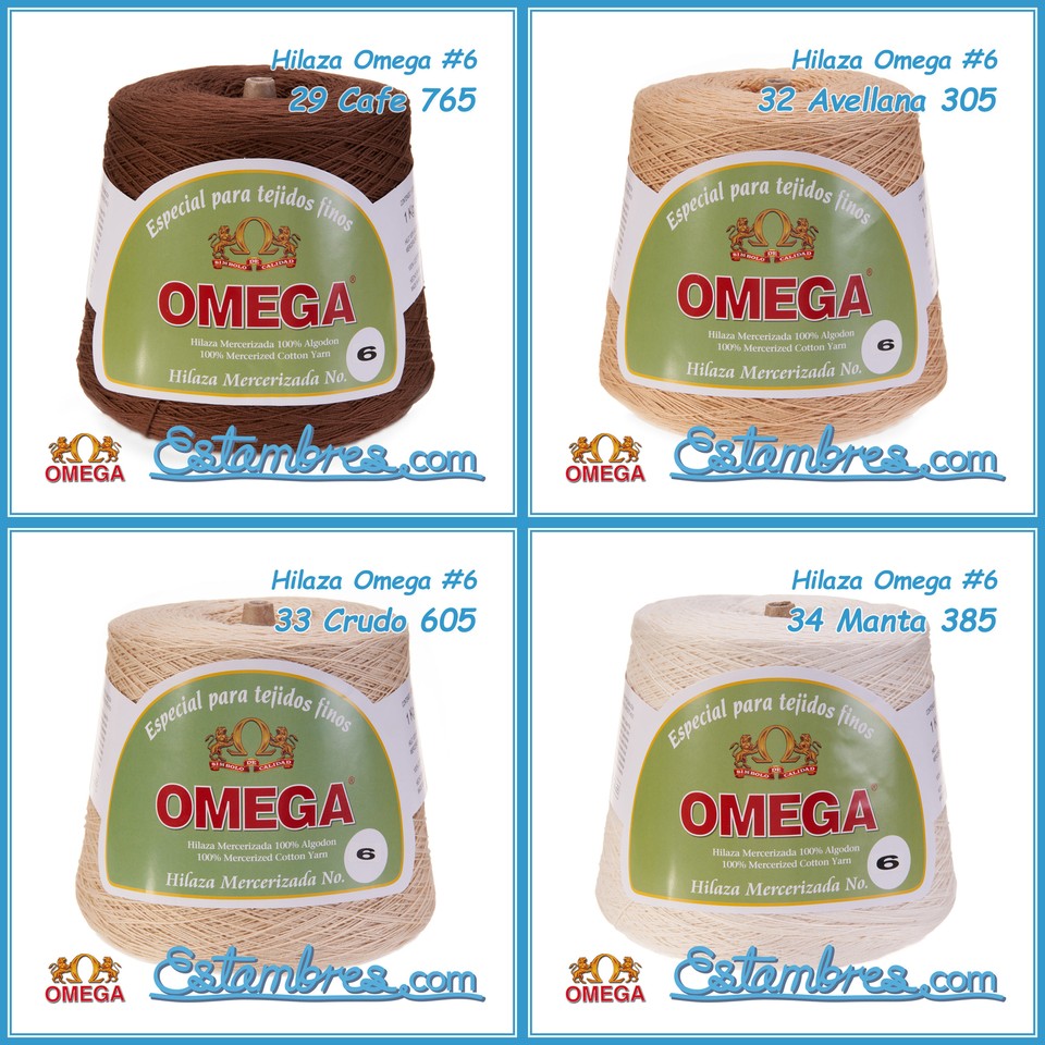 OMEGA NO.6 [Cone 1KG] by Omega - Soft Yarn 100% Mercerized Cotton Yarn ...