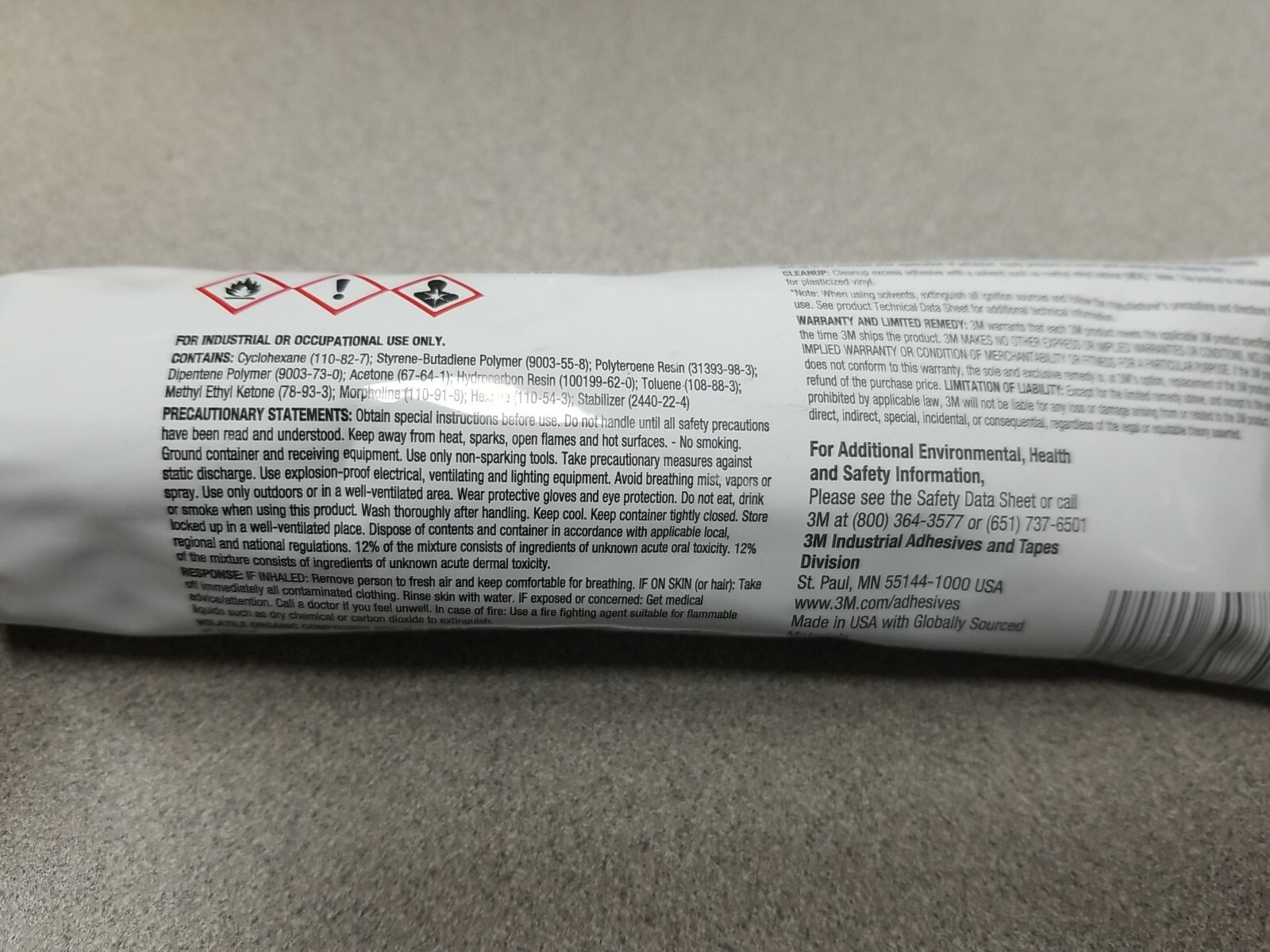 3M High Performance Industrial Plastic Adhesive 4693h Light Amber 5 Oz ...