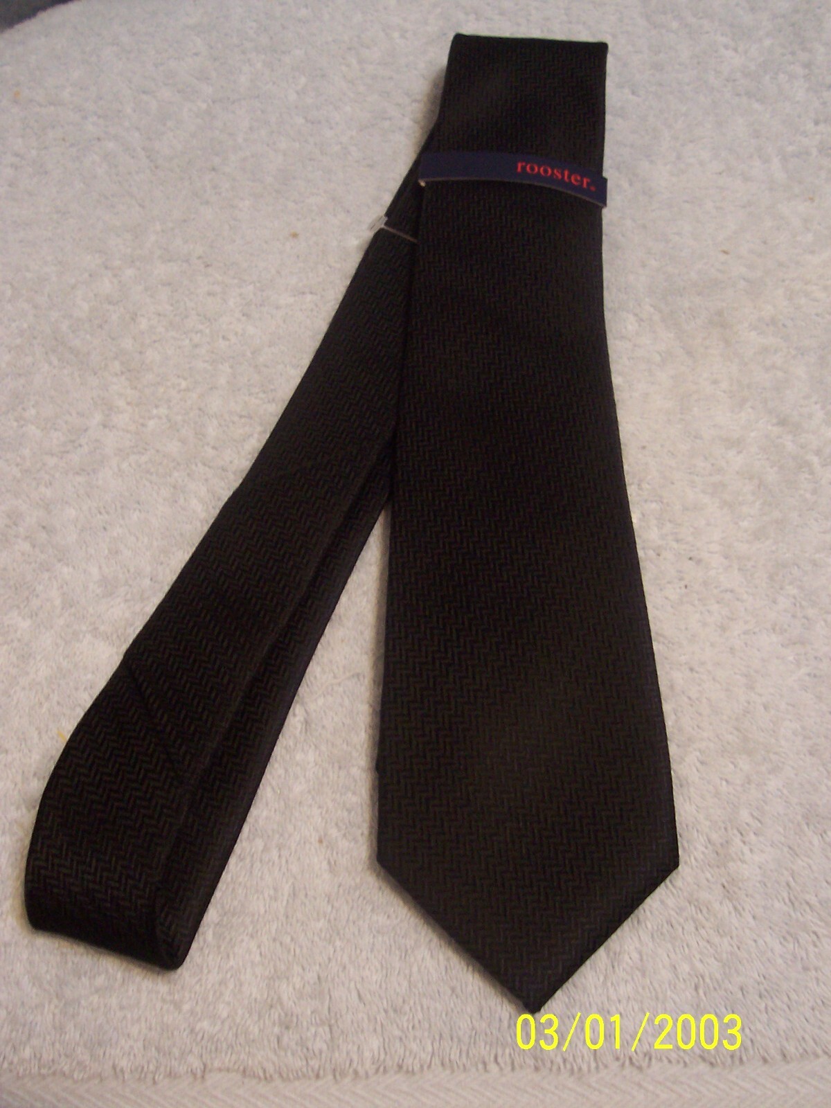 Men's Black Rooster Tie Neck Tie New 3" At Widest See Description & 2nd ...