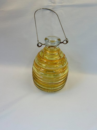 Vintage Footed Glass Beehive Fly Wasp Insect Catcher Wire Bale Great ...