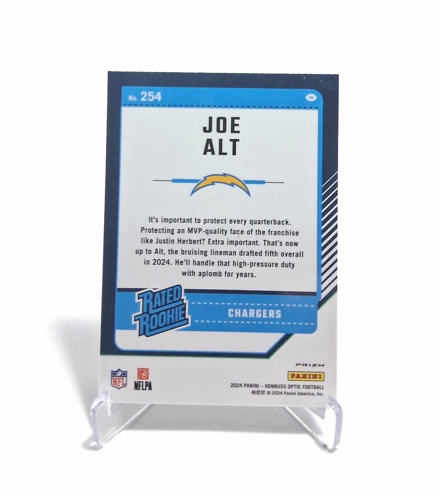 Joe Alt 2024 Panini Donruss Optic Rated Rookie RC #254 Purple Shock ...