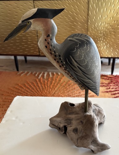 Jimmy Bowden Large Heron Hand Carved wooden Sculpture | eBay