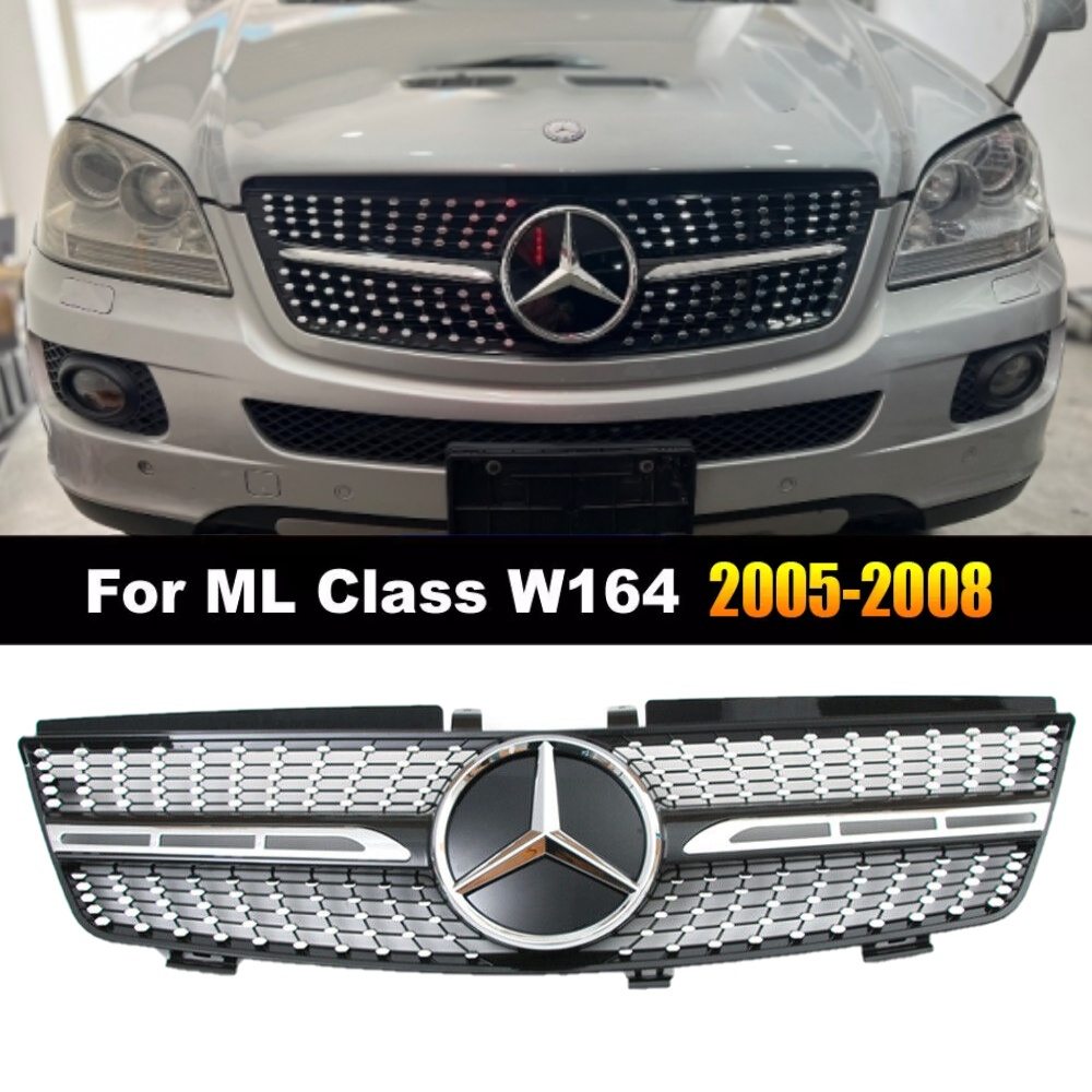 Grille For Mercedes Benz W164 ML320 ML350 ML500 2005-2008 Diamond Grill ...