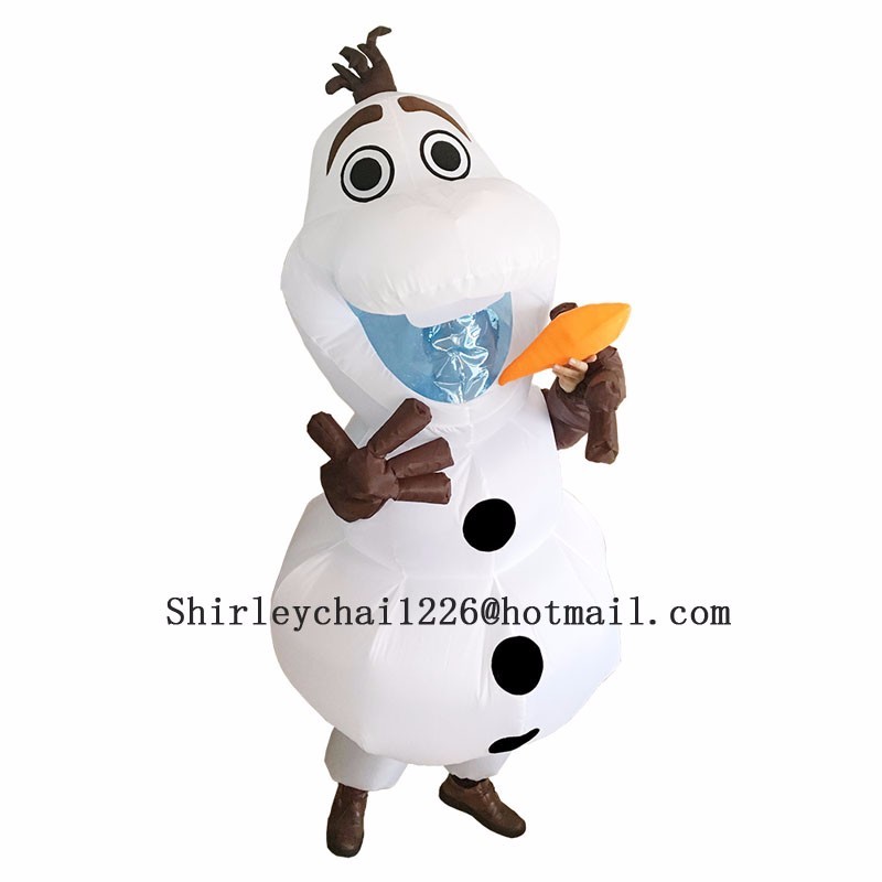 Olaf Halloween Snowman Inflatable Olaf Costume for Adult Fancy Suit ...