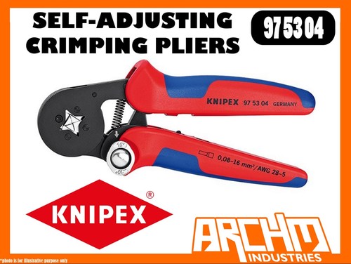 KNIPEX 975304 - SELF-ADJUSTING CRIMPING PLIERS 180MM OPENING SPRING ...