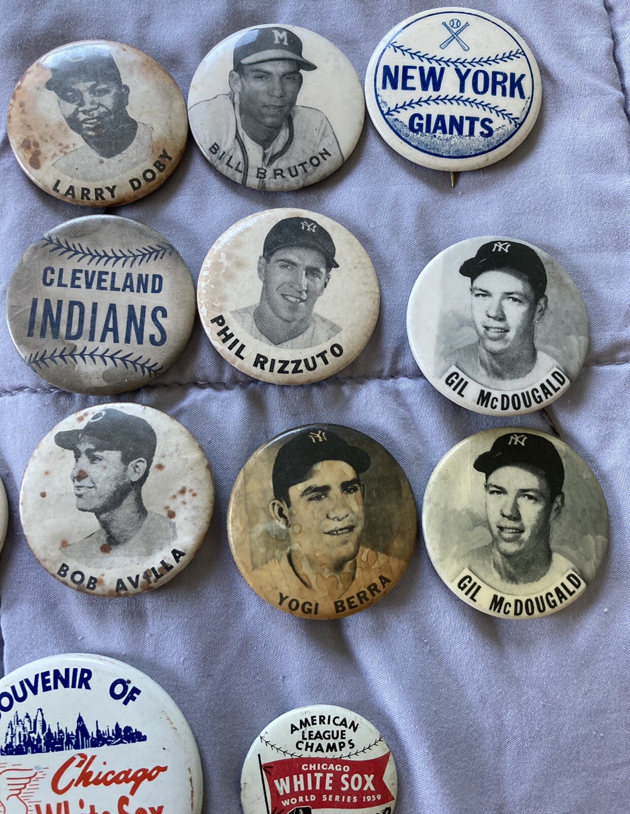 1950's PM10 Stadium Pin Lot Of 21 Berra/Williams/Red Sox/Yankees 1-3/4 ...