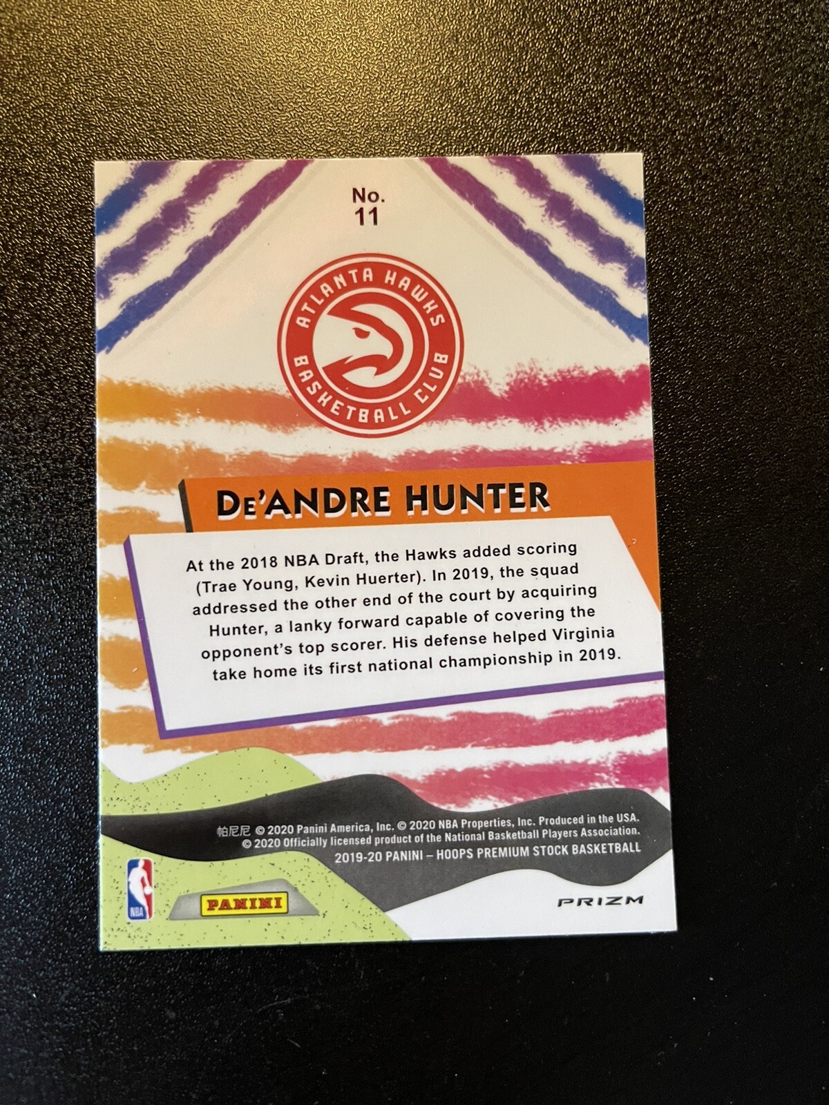 2019 Deandre Hunter NBA Hoops Premium Stock We Got Next SP Blue Prizm ...