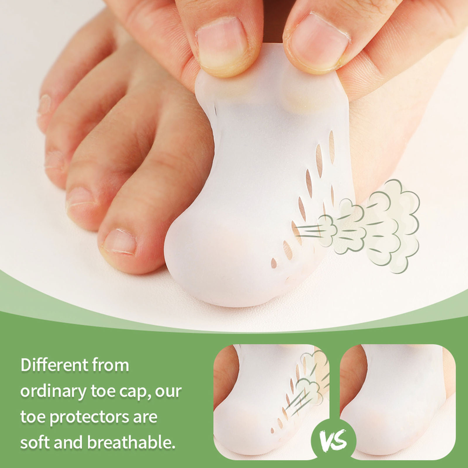 8 Pairs Silicone Toe Caps Anti-Friction Breathable Toe Protector ...