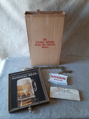 1963 Double Sided Sign NATIONAL BEER Baltimore Brewery Medallion ...