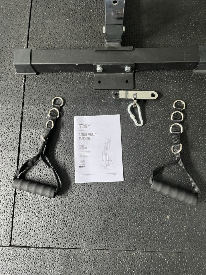 Mirafit Wall or Rack Mounted Cable Pulley Machine with attachments ...