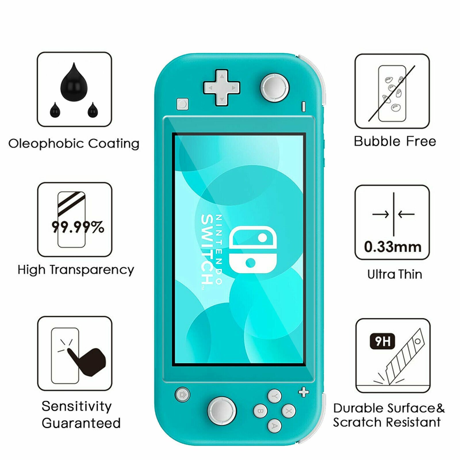 2-Pack Tempered Glass Screen Protector for Nintendo Switch Lite Gaming ...