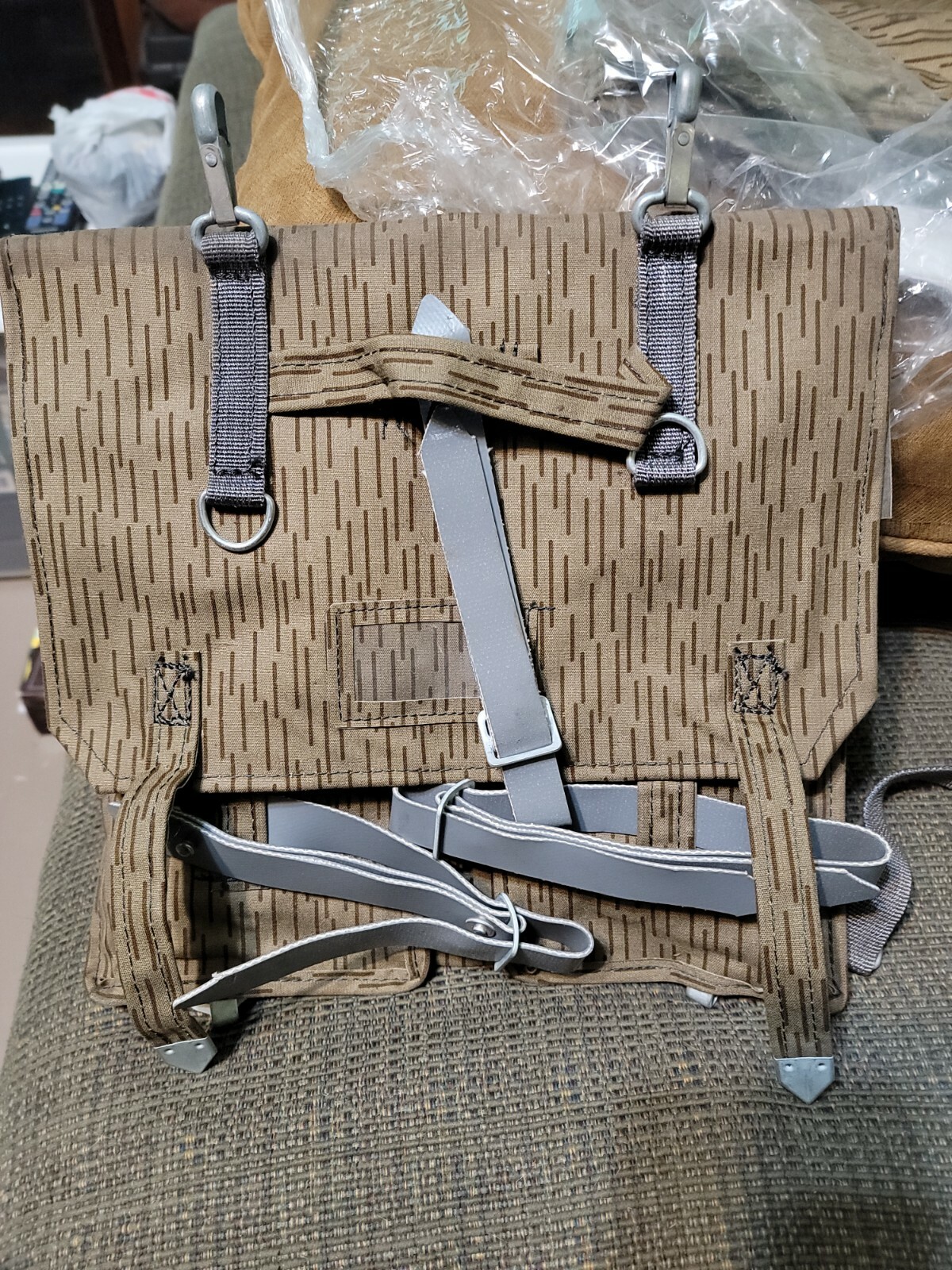 NOS East German NVA DDR Military Rain Camo Strichtarn pack w/ Straps ...