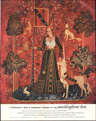 1960 Vintage ad maidenform bra Medieval Maiden retro Clothing fashion ...