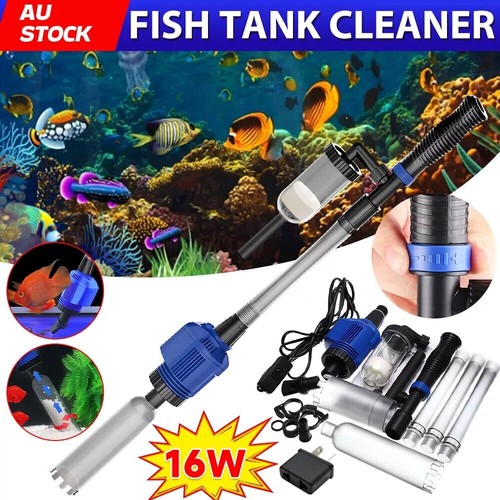 Fish Tank Cleaner Electric Siphon Vacuum Aquarium Clean Pump Water ...