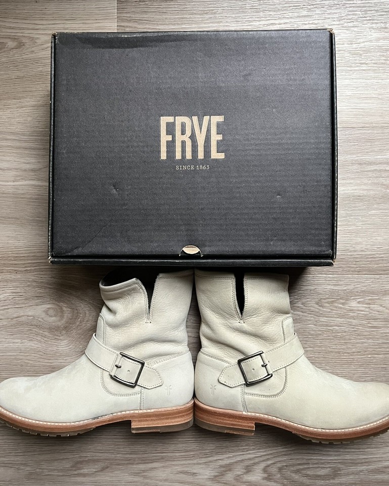 Frye Natalie Short Engineer Boots Womens Size 7 Ivory | eBay