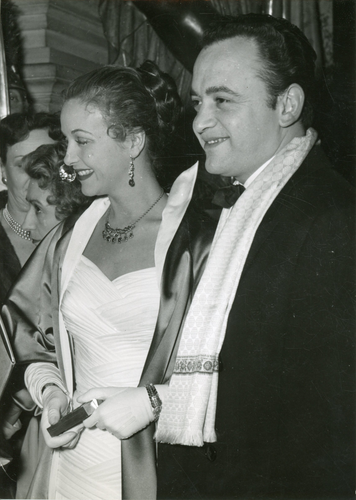 Actress Giselle Pascal et Raymond Pellegrin, circa 1955, vintage silver ...