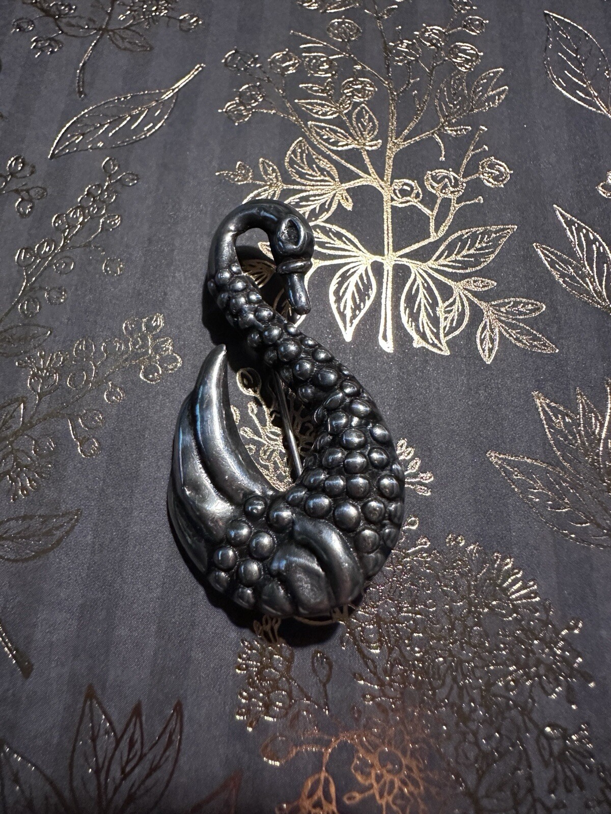 Mexican Sterling Swan Pin Brooch - Gem